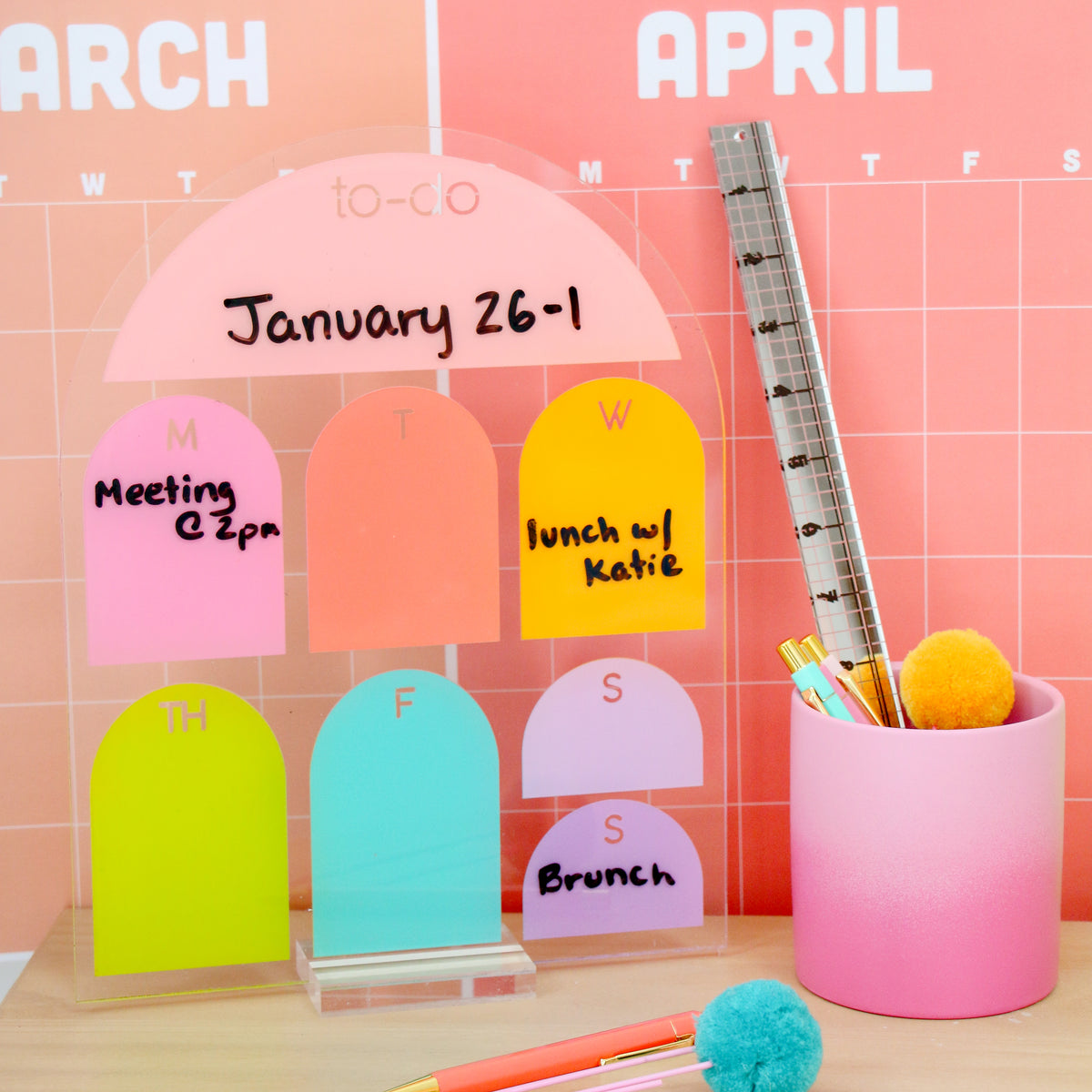 Weekly Rainbow Arch standing dry erase board – Kailo Chic