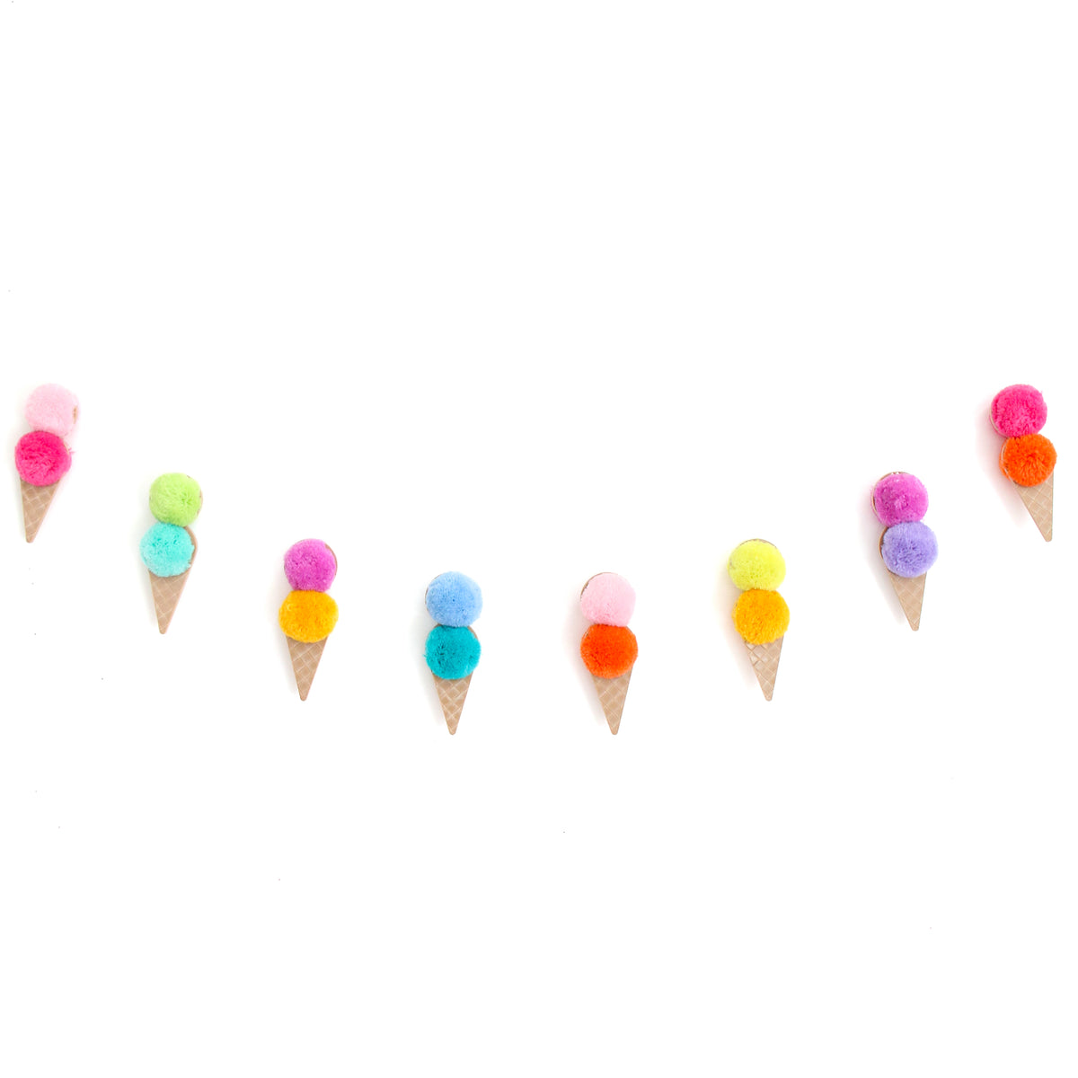 Pom Pom Ice Cream Cone Garland – Kailo Chic