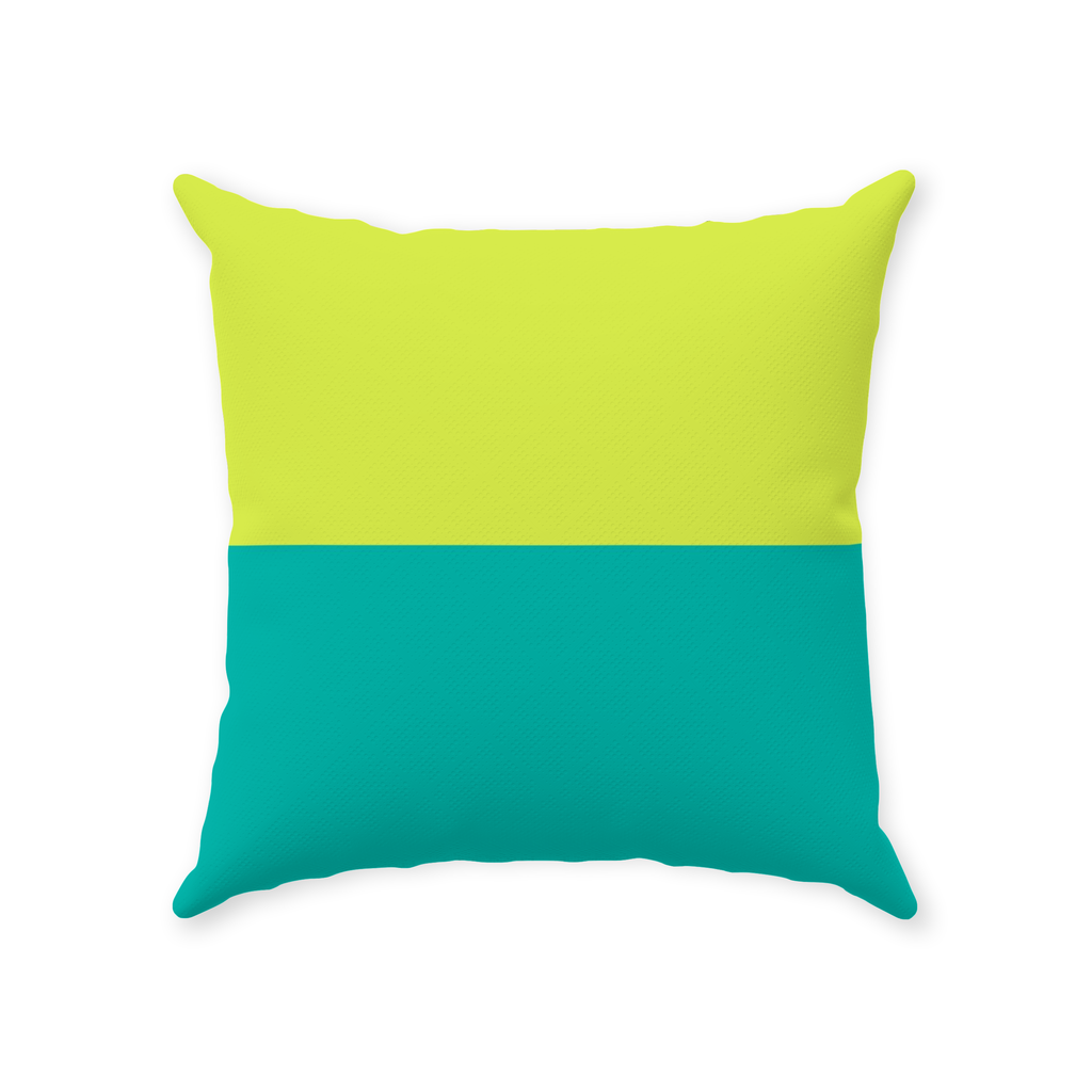 Lime and turquoise color block throw pillow – Kailo Chic