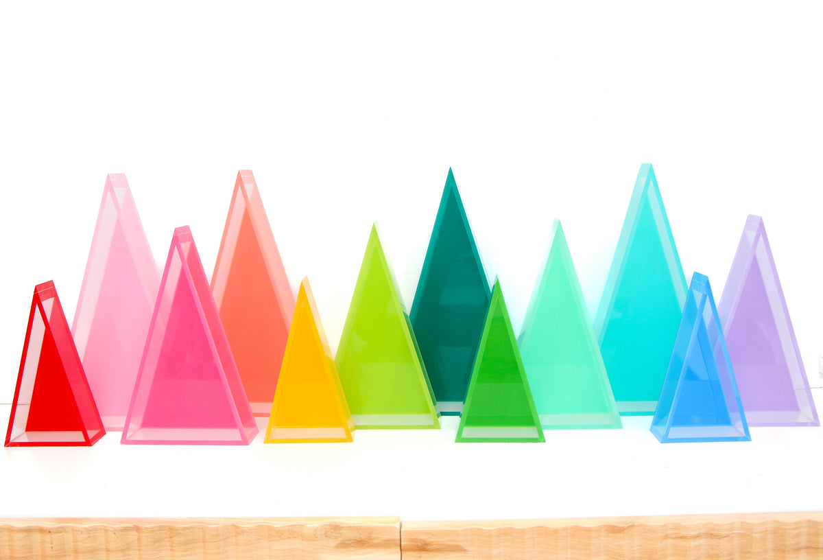 Pink and Red Set Acrylic Triangle Christmas Tree Decorations – Kailo Chic